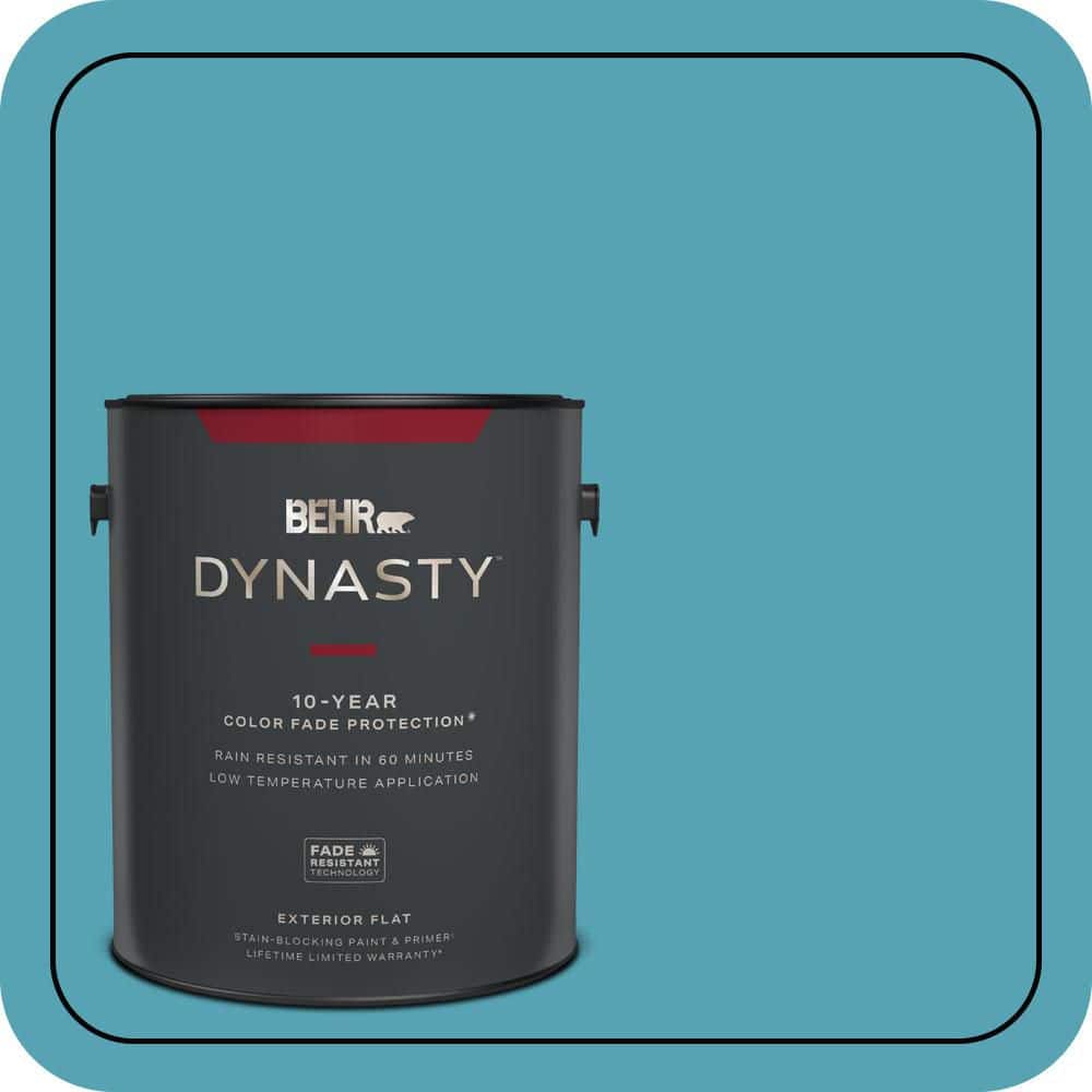 BEHR DYNASTY 1 gal. #M470-5 Explorer Blue Flat Exterior Stain-Blocking ...