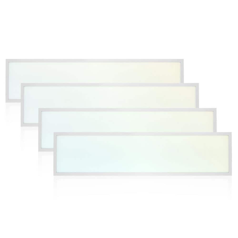 LUXRITE 1 x 4 ft. Integrated LED Flat Panel Light, 5CCT 3000K - 6500K ...