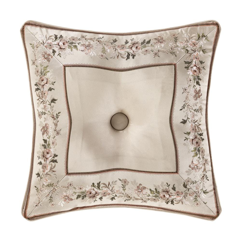 J QUEEN NEW YORK INC Pecora Coral Polyester Floral 18" Square ...