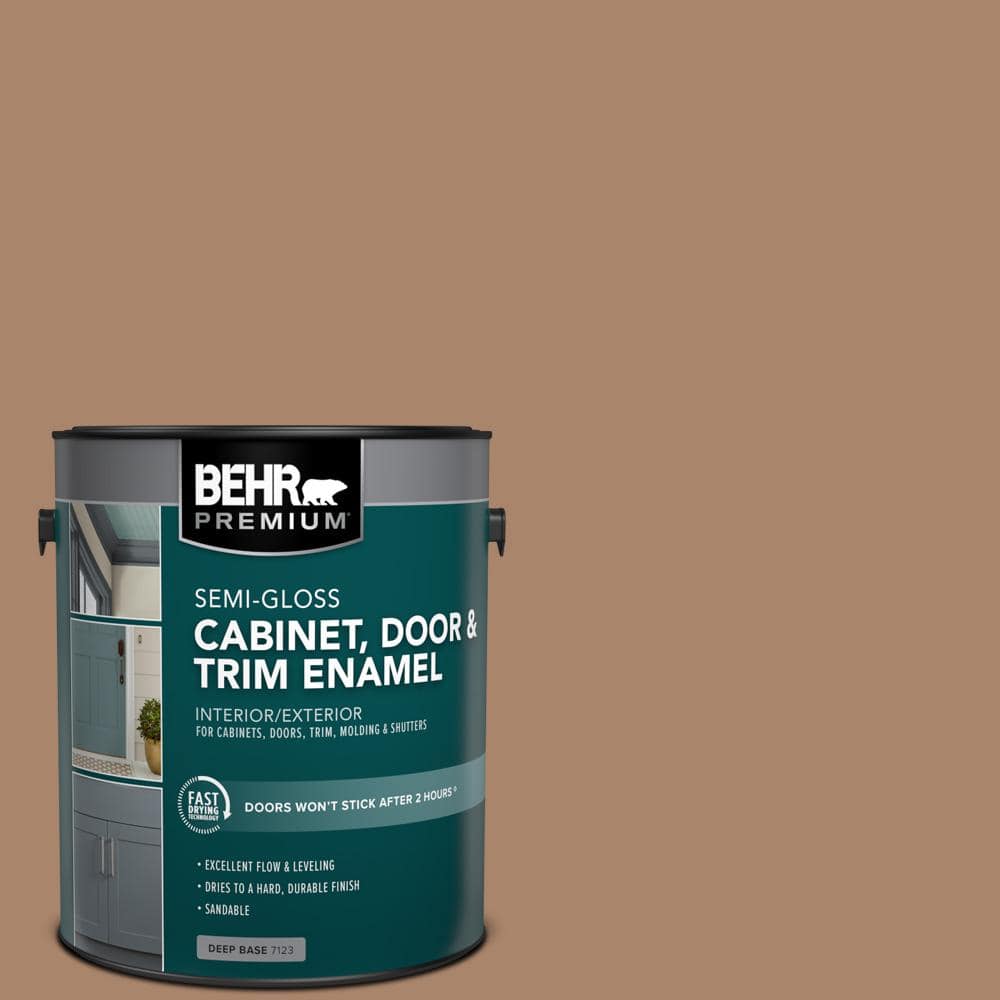 BEHR PREMIUM 1 gal. #S220-5 Nutshell Semi-Gloss Enamel Interior ...
