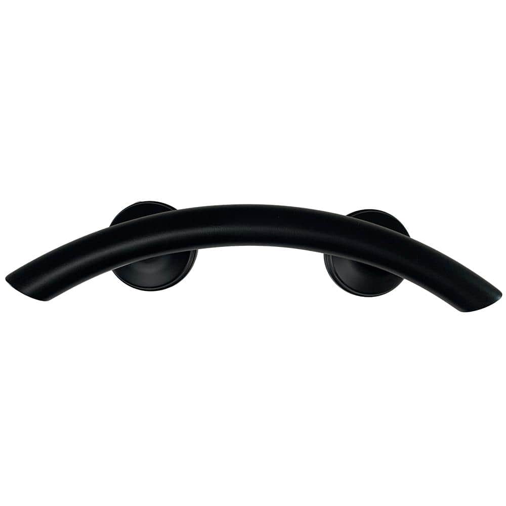 Grabcessories 15 in. x 1.25 in. Curved ADA Compliant Grab Bar in Matte ...