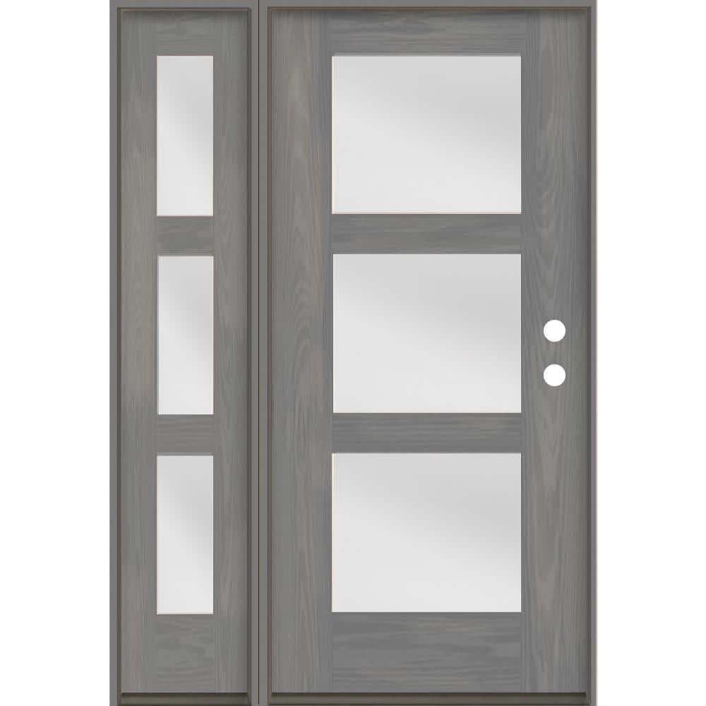 Krosswood Doors BRIGHTON Modern 50 in. x 79 in. 3-Lite Left-Hand ...