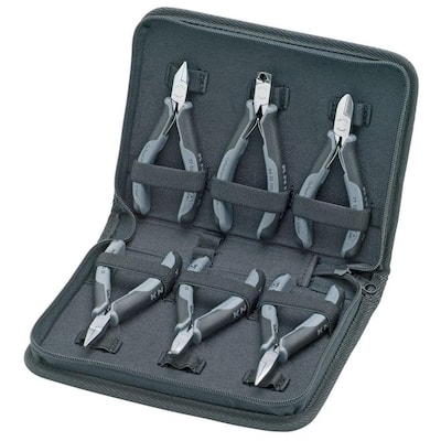 KNIPEX 5-1/4 in. Precision Electronics Pliers-Half Round Tips with ESD ...