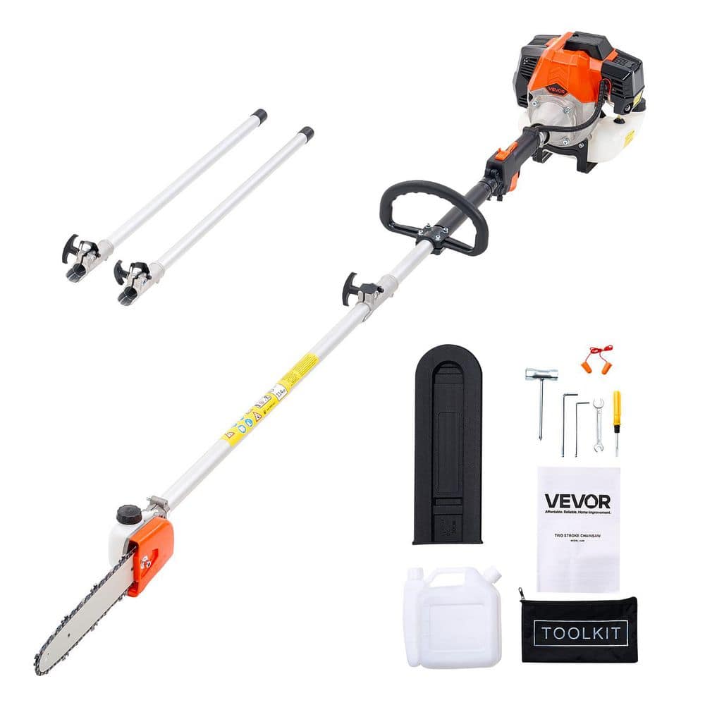 VEVOR Gas Pole Saw, 43CC 2 Stroke Gas Powered Pole Saws with 10 in ...