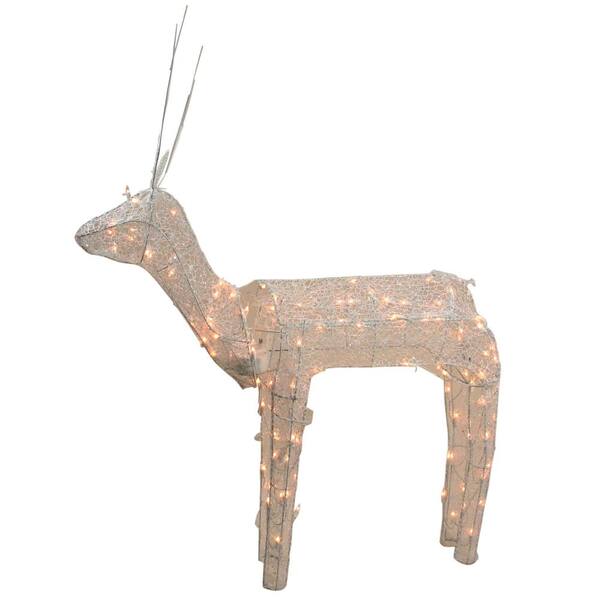 Northlight 48 in. Christmas 3D Glitter Animated Standing Buck Reindeer ...