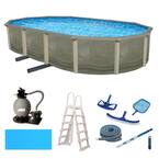 Blue Wave Trinity 24 ft. Round 52 in. Deep Steel Wall Pool Package with ...