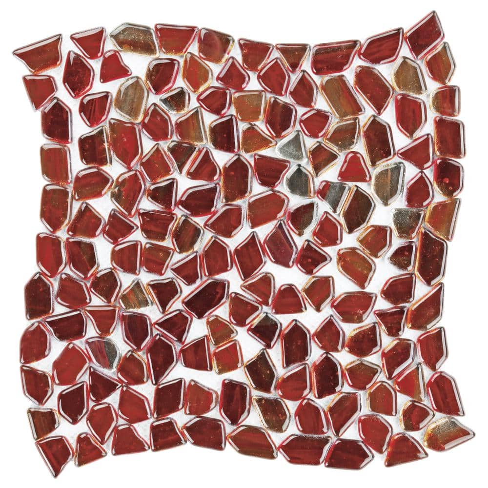Ivy Hill Tile Fargin Pebble Sunset Red 4.32 in. x 0.24 in. Polished ...