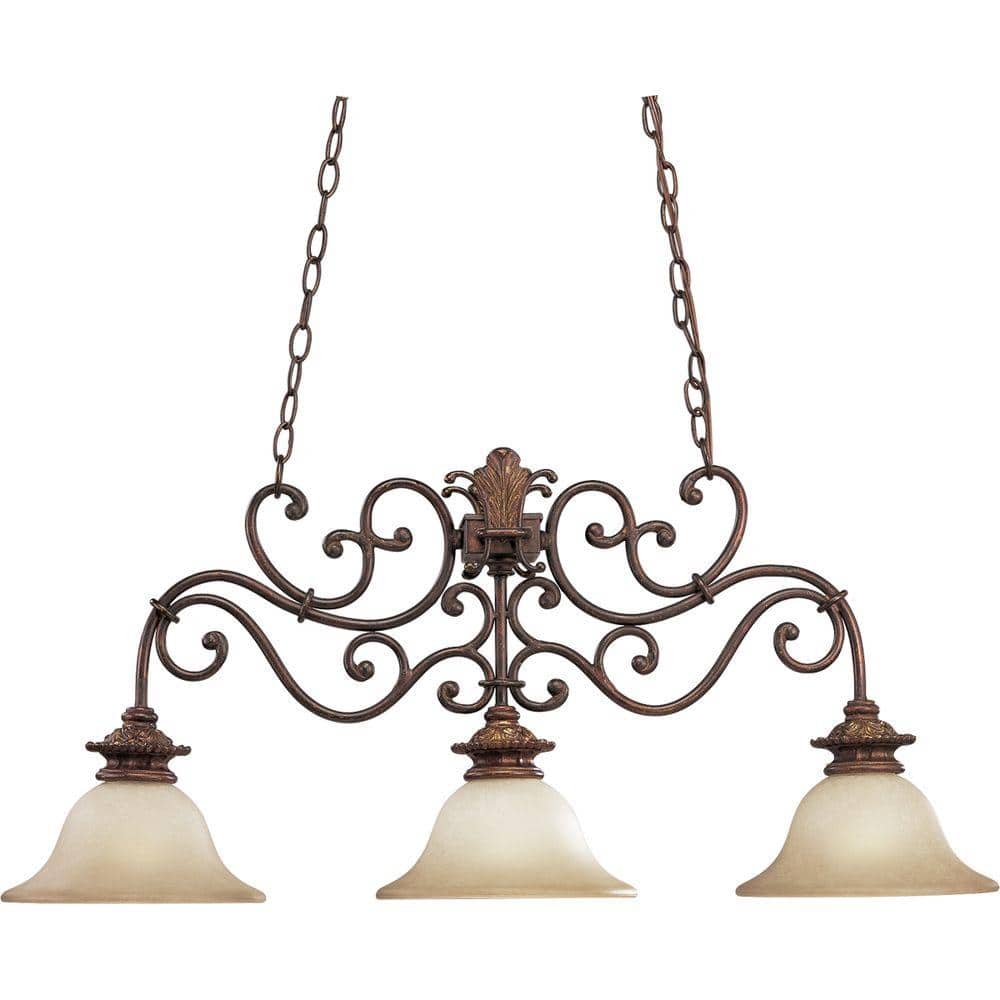 Progress Lighting Messina Collection 3-Light Aged Mahogany Chandelier ...