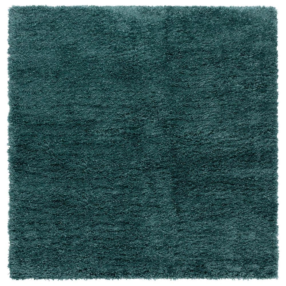 SAFAVIEH Fontana Shag 7 ft. x 7 ft. Dark Green Solid Square Area Rug ...