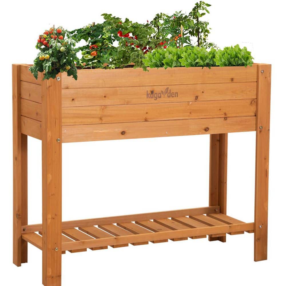 kdgarden Cedar Wood Raised Garden Bed Outdoor U-Shaped Planter Box KD ...