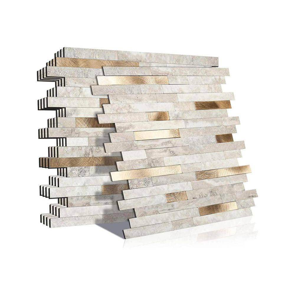 Reviews for Beige Marble Peel and Stick Backsplash 11. 4 in. x 10. 6 in ...