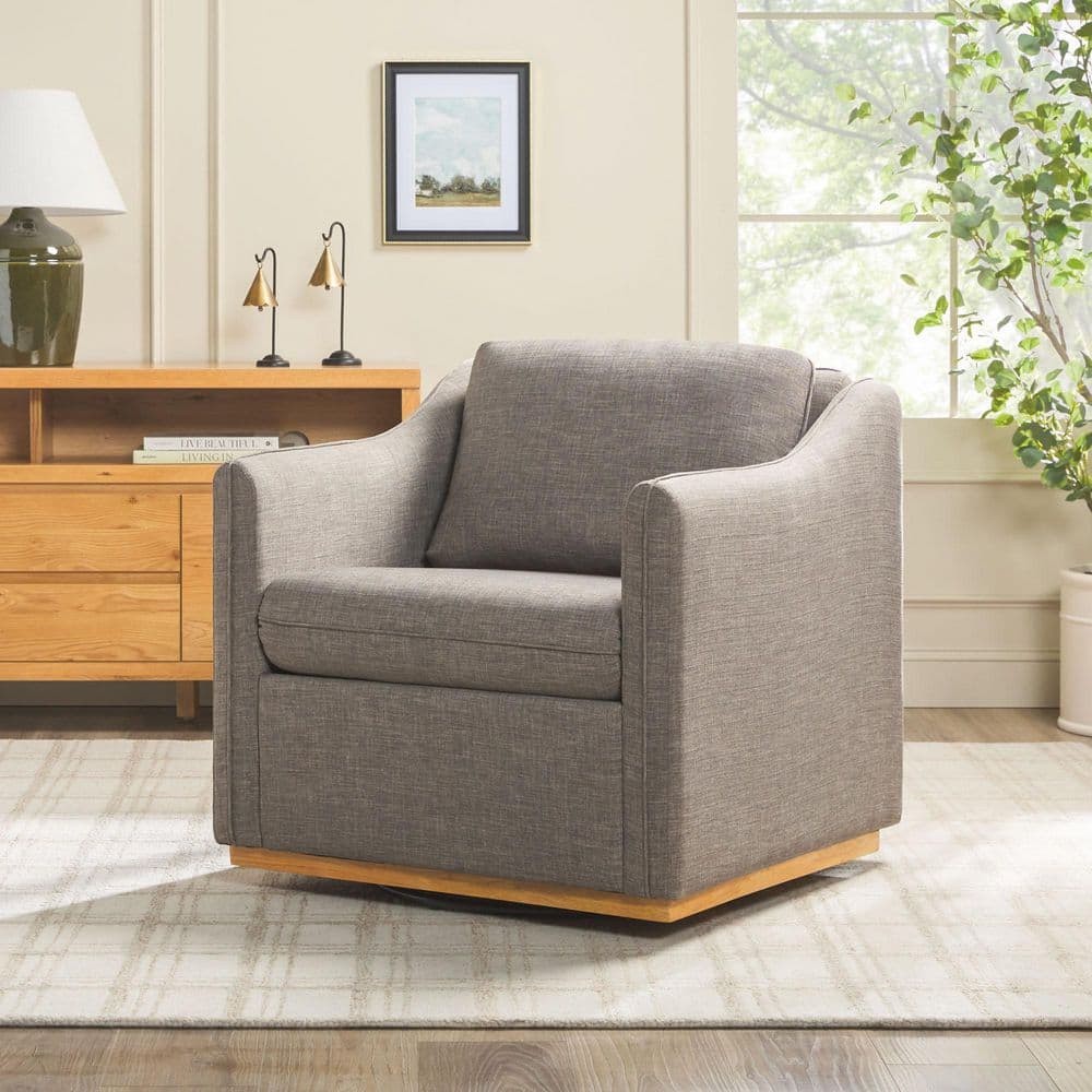 Walker Edison Furniture Company Nash Dark Grey Modern Farmhouse Swivel ...