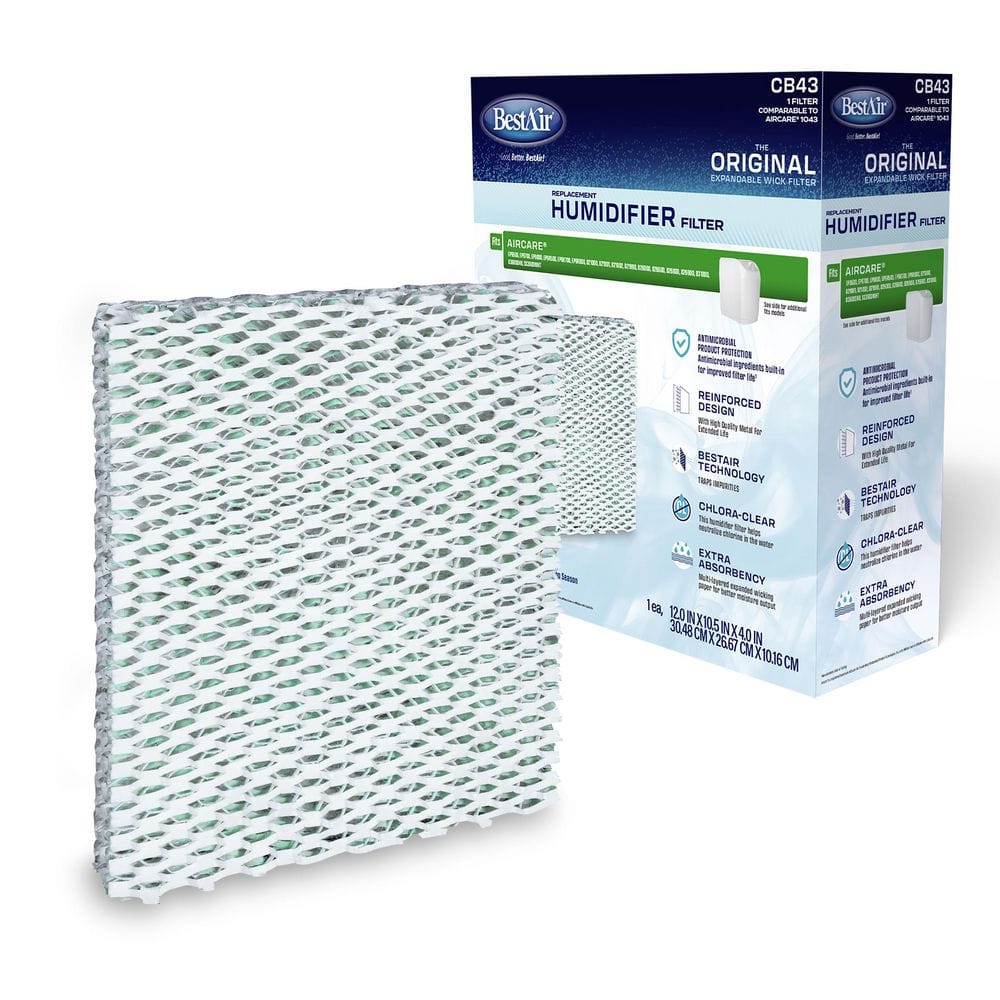 BestAir CB43 Humidifier Wick Filter for AirCare CB43-PDQ-2 - The Home Depot