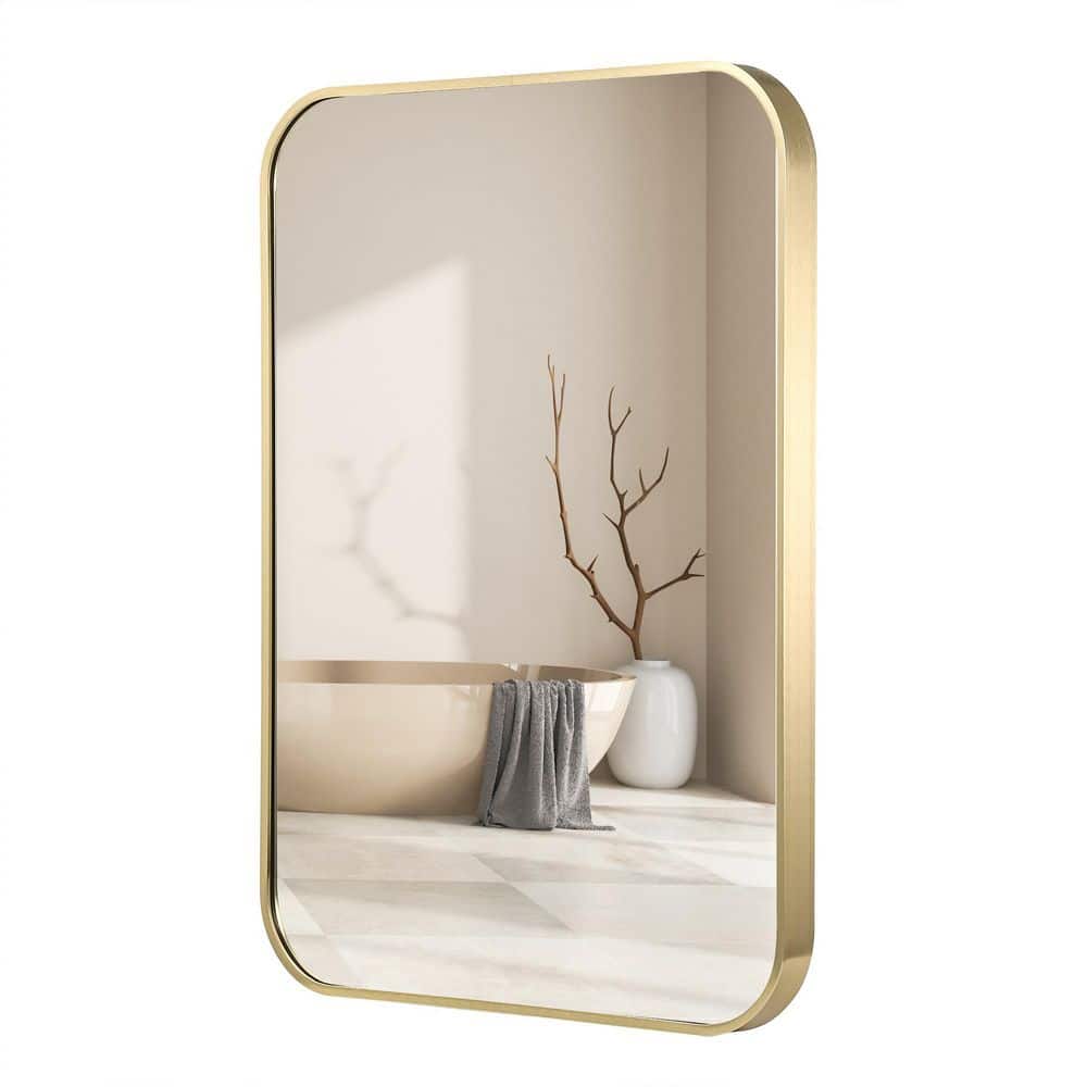 Zeafive Rior 24 in. W x 32 in. H Rectangular Aluminum Framed Rounded ...