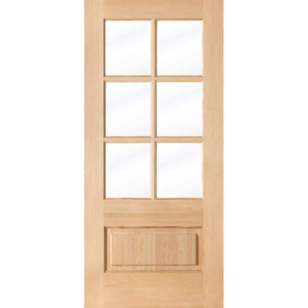 Krosswood Doors 36 in. x 80 in. Modern Farmhouse Universal/Reversible 6 ...