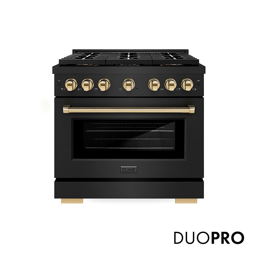 ZLINE Kitchen and Bath Autograph 36 in. 5.2 cu. ft. Paramount Gas Range ...
