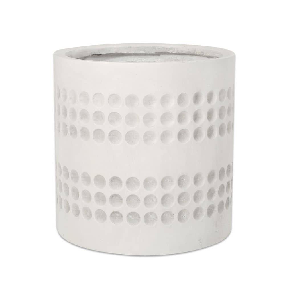 Jushua 13 in. H White Stone Planter with Drainage Hole and Stopper ZY ...