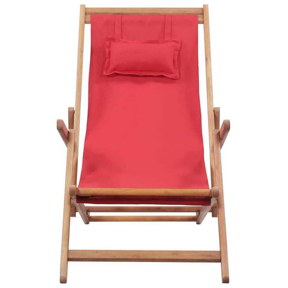 cenadinz Wood Folding Beach Chair, Red H-D0102HEJQHG - The Home Depot