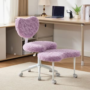 Faux Leather Adjustable Height Ergonomic Office Chair in Beige without ...