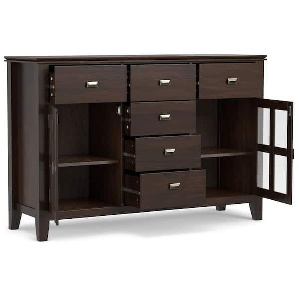 Simpli Home Artisan Sideboard Buffet Dark Chestnut Brown