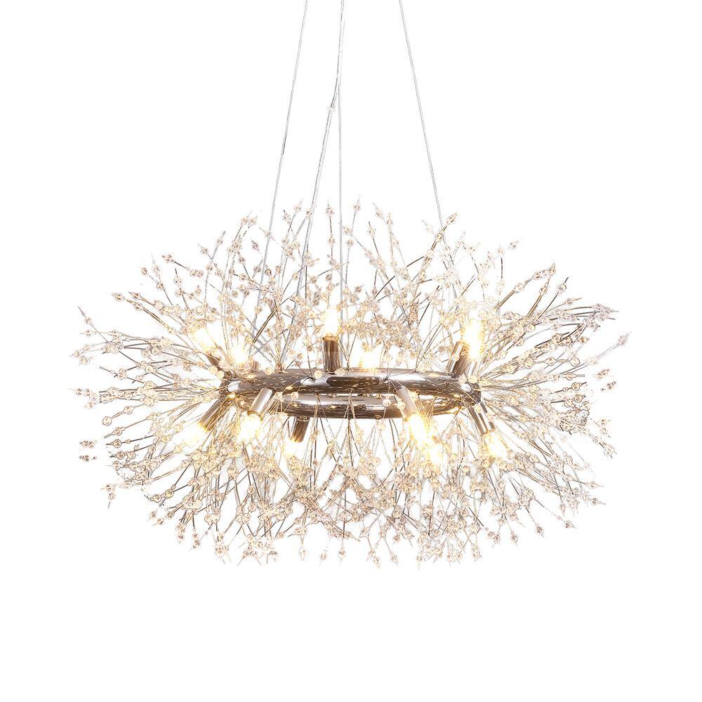 EDISLIVE Calzada Decor 12-Light Chrome Dandelion Firework Chandelier ...