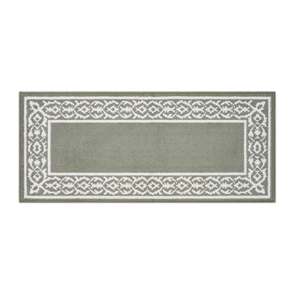 Laura Ashley Lorreta 2-Tone Ivory/Sage 2 ft. x 5 ft. Tufted Border ...