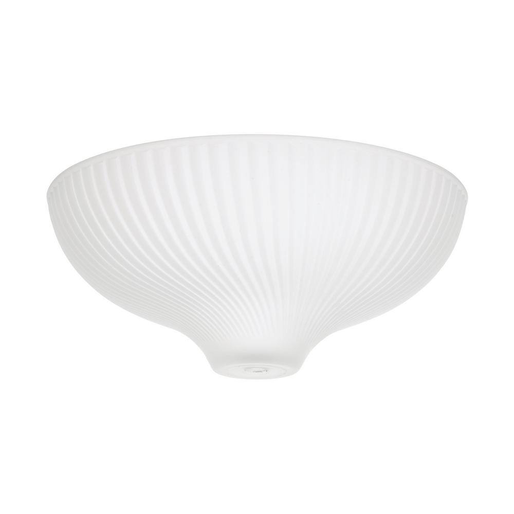 PRIVATE BRAND UNBRANDED 3.75 in. White Frosted Glass Bowl Shaped Replacement Flush Mount Shade ...