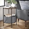 Nathan James Oraa Nutmeg and Black Metal Frame Nightstand or Side Table ...