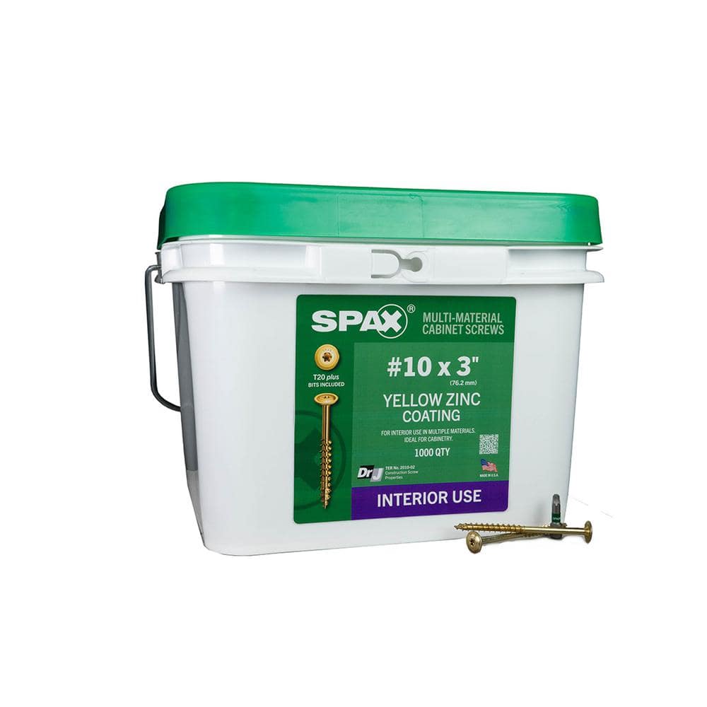 SPAX #10 x 3 in. Interior Wafer Head Wood Screws Cabinet Torx T-Star ...