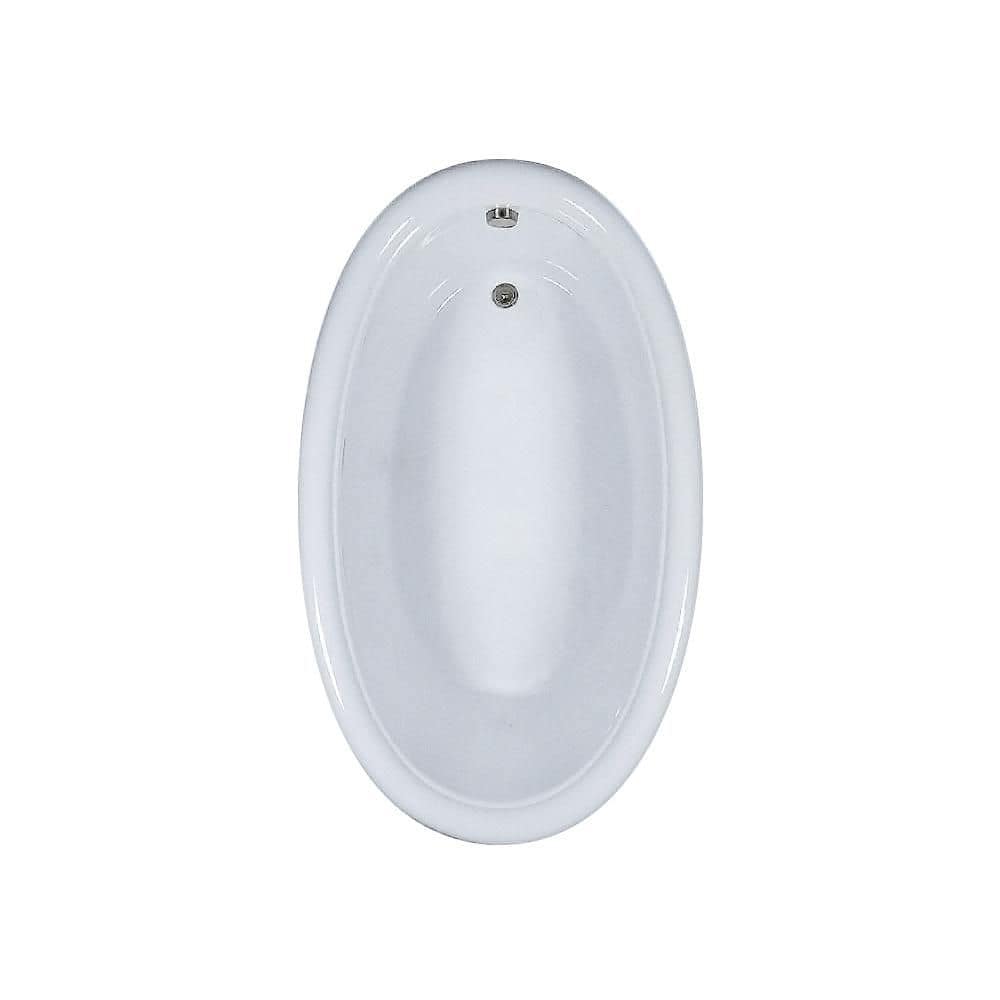 Comfortflo 70 in. x 42 in. Acrylic Oval Drop-in Soaking Bathtub with ...