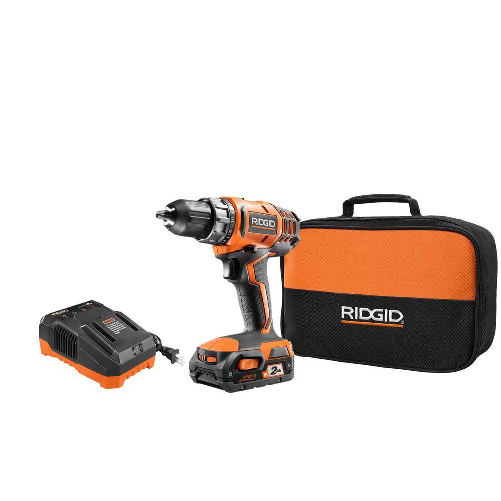 RIDGID 18V Lithium-Ion Cordless 2-Speed 1/2 in. Compact Drill/Driver ...