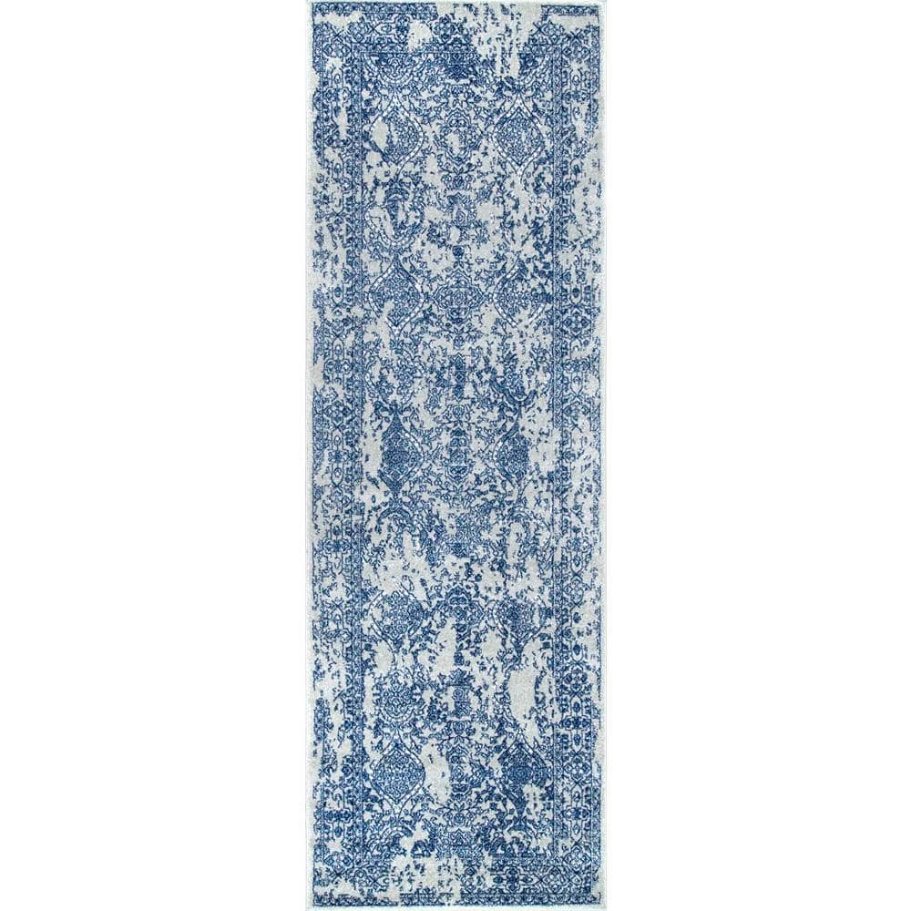 nuLOOM Odell Distressed Persian Light Blue 3 ft. x 6 ft. Runner Rug ...