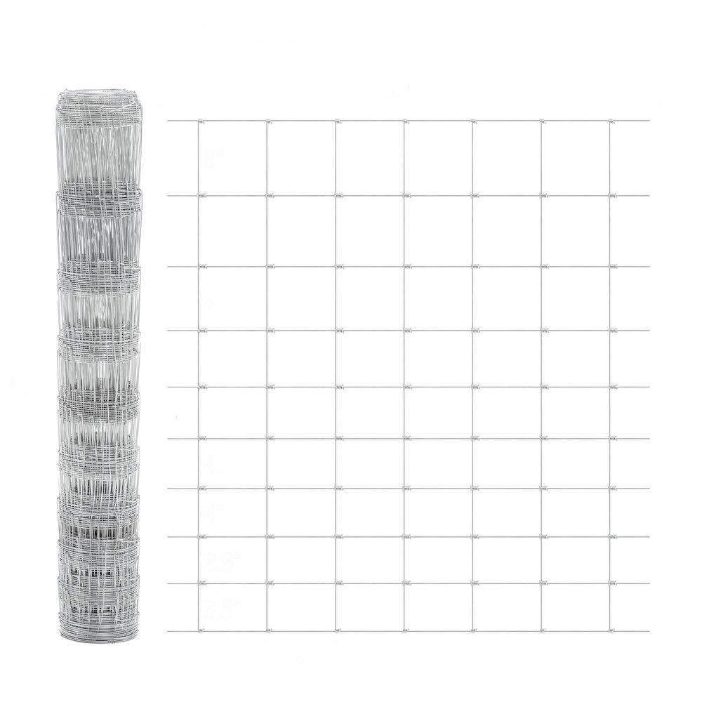 Otryad 5 ft. x 164 ft. Silver Galvanized Steel Farm Fence, Hardware ...