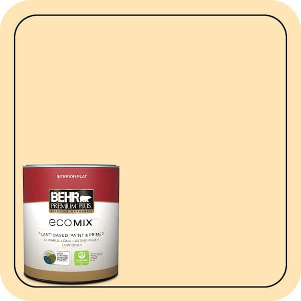 BEHR PREMIUM PLUS 1 qt. #P250-2 Golden Nectar Flat EcoMix Plant-Based ...