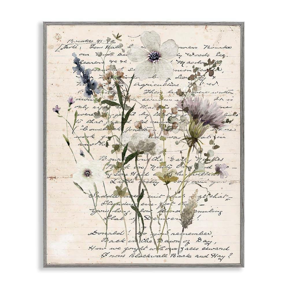 Stupell Industries Pressed Flowers on Page by Carol Robinson Gray ...