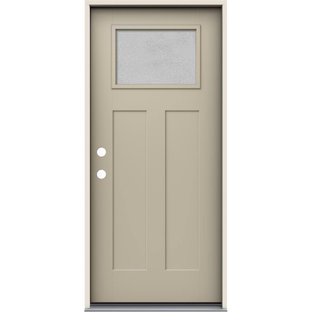 JELD-WEN 36 in. x 80 in. Right-Hand 1/4 Lite Craftsman Micro-Granite ...