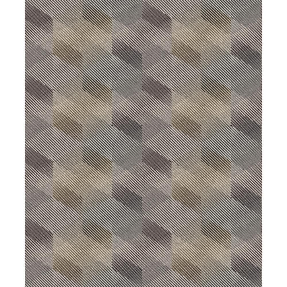 Walls Republic Anthracite 3D Rhombus Stripe Print Non-Woven Paste the ...