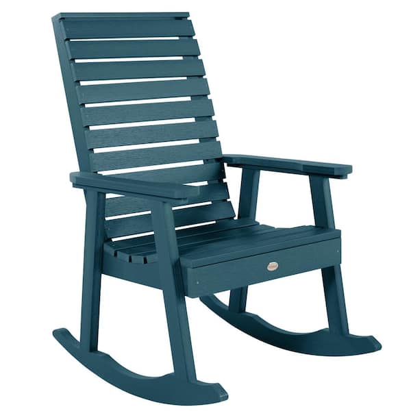 Highwood Weatherly Nantucket Blue Recycled Plastic Outdoor Rocking ...