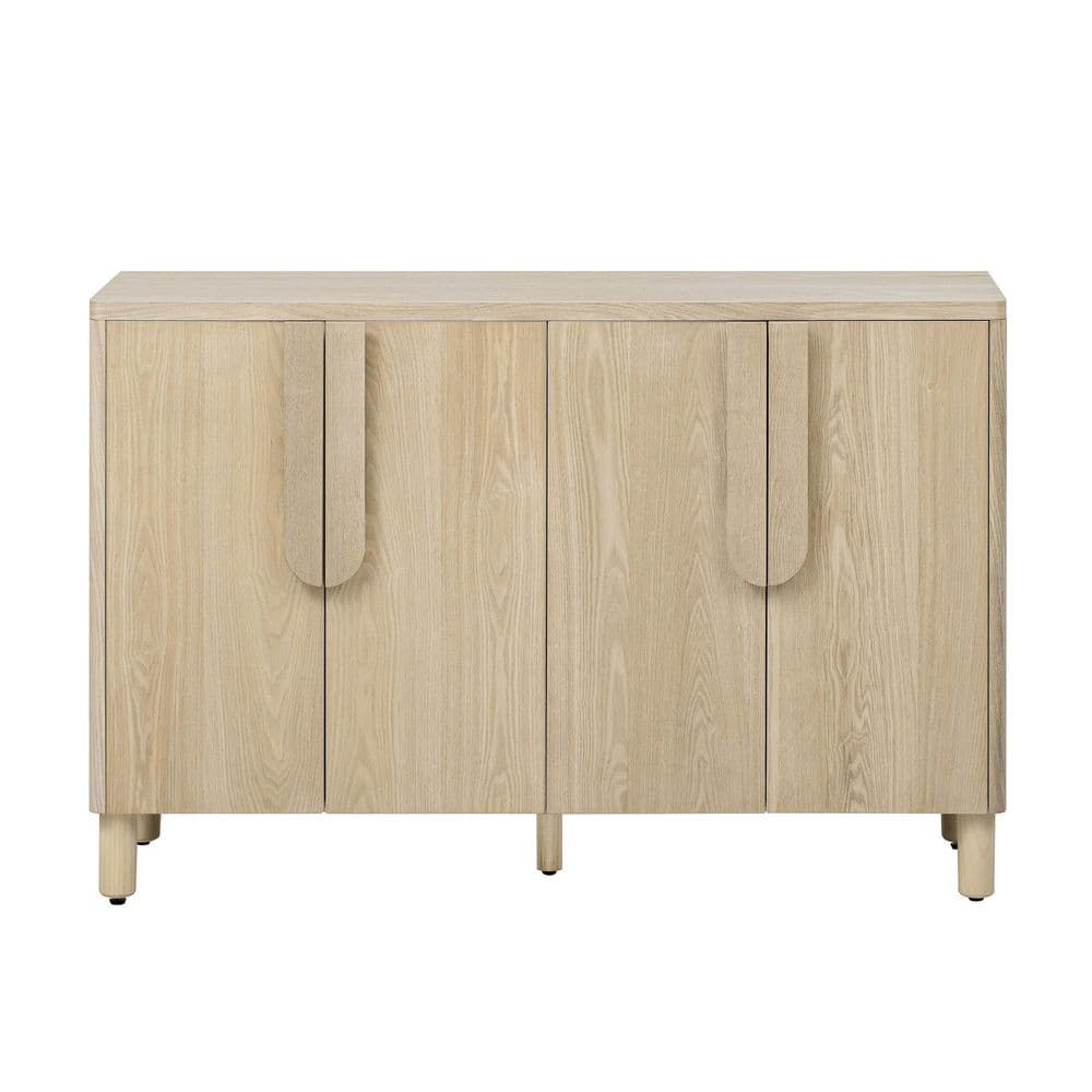 anpport Modern Beige Wood 47.8 in. Sideboard with Unique Arc Handles ...