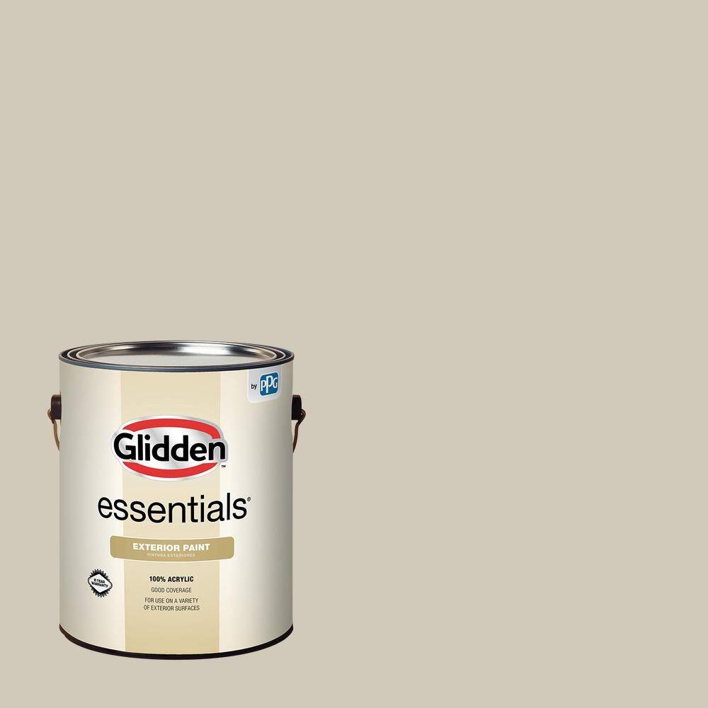 Glidden Essentials 1 gal. PPG1024-4 Moth Gray Flat Exterior Paint ...