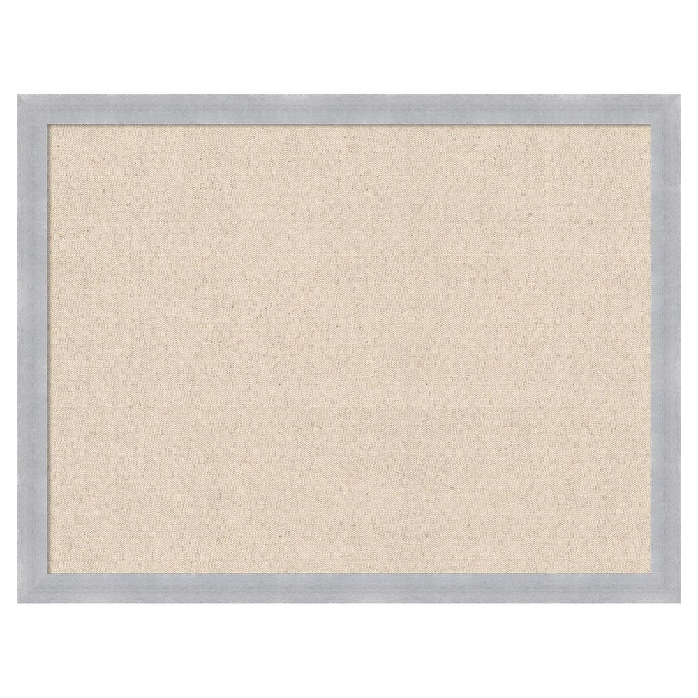 Amanti Art Natural Linen 26 in. x 20 in. Grace Brushed Nickel Narrow ...
