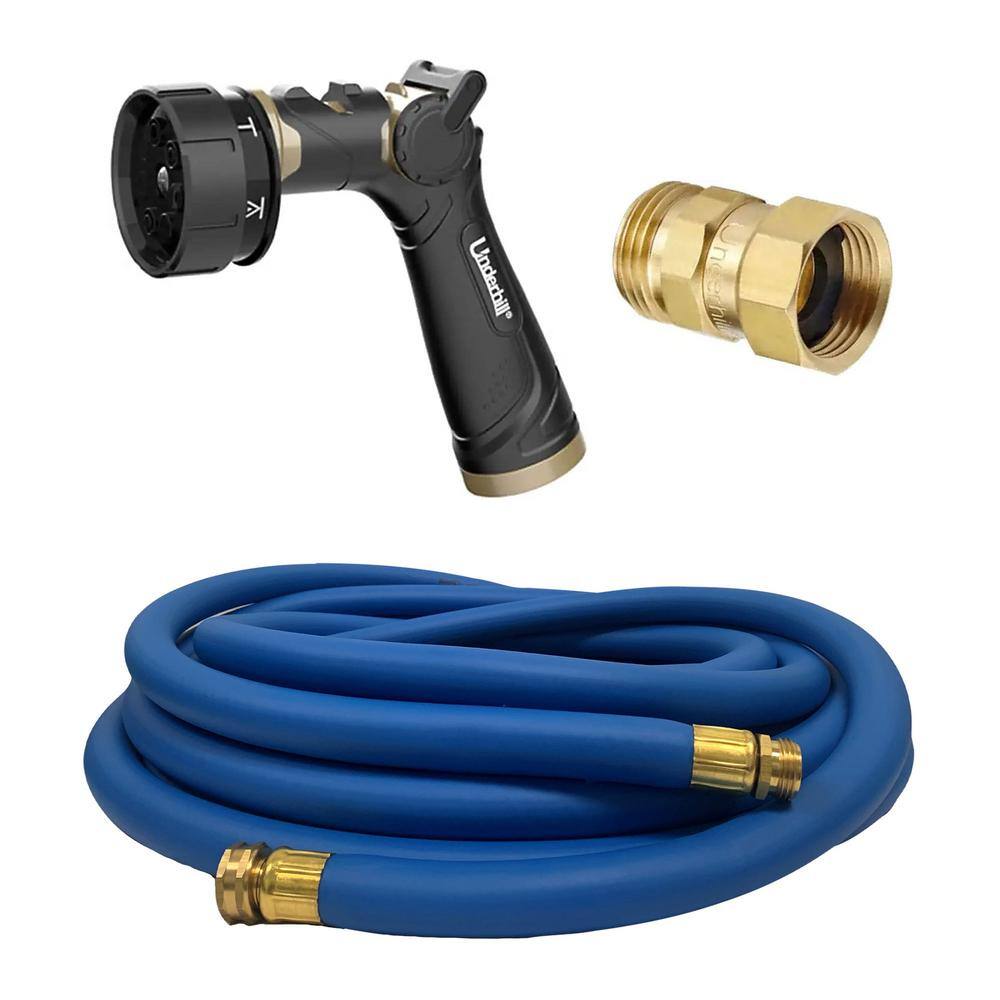 Underhill 0.75 in. dia. x 75 ft. Garden Hose, Blue + Twist-Ease Kink ...