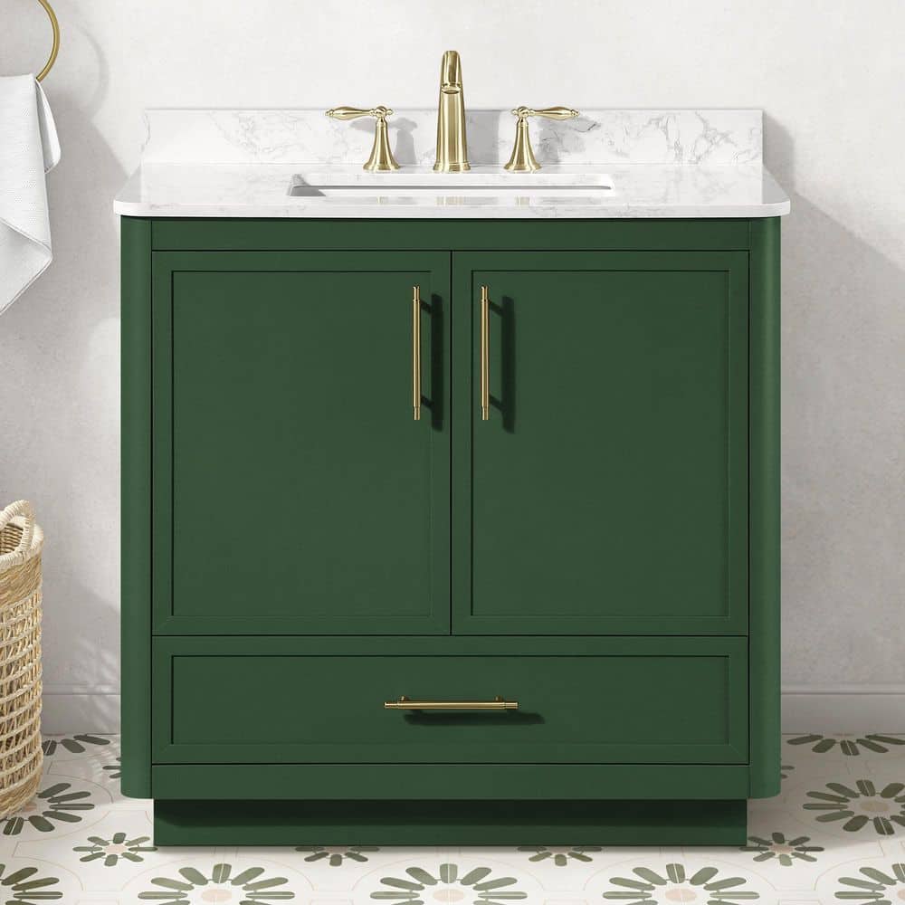 Reviews for Home Decorators Collection Tamsin 36 in. Single Sink Forest ...