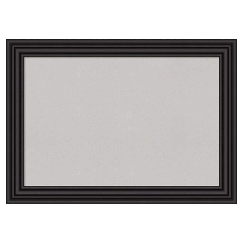 Amanti Art Colonial Black Framed Grey Corkboard 42 in. x 30 in Bulletin ...