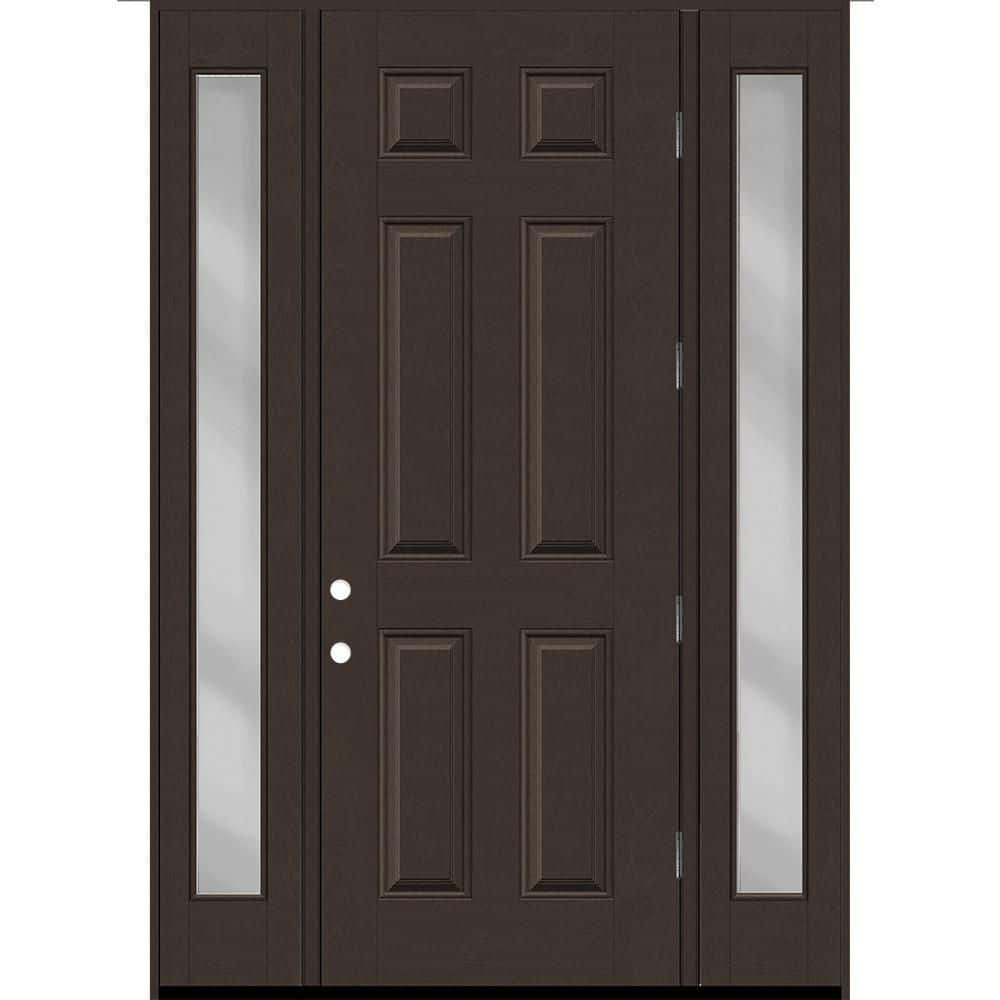 Steves & Sons Regency 64 in. x 96 in. 6 Panel LHOS Hickory Stain ...