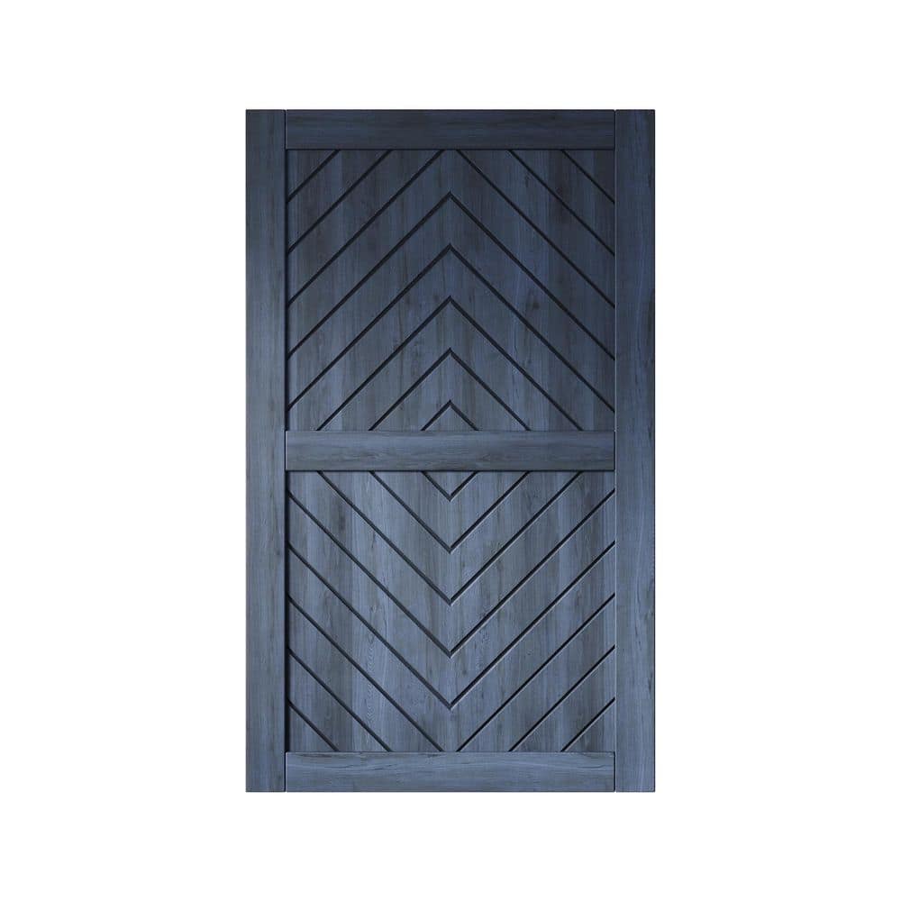 HOMACER JT2 48 in. x 80 in. C-Panel Solid Core Navy Fishbone Design ...