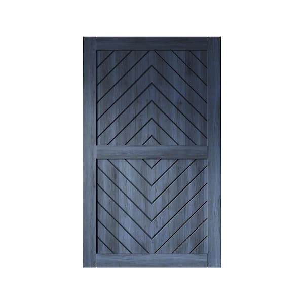 HOMACER JT2 48 in. x 80 in. C-Panel Solid Core Navy Fishbone Design ...