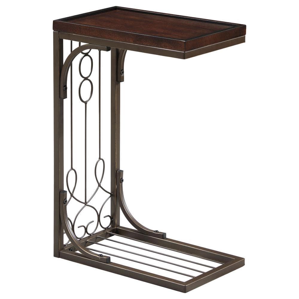 Coaster Brown and Burnished Copper Snack Table 900280 - The Home Depot