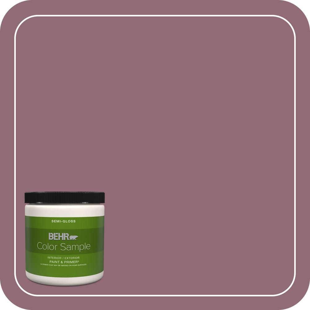 BEHR PREMIUM PLUS 8 oz. #S120-6 Full Glass Semi-Gloss Interior/Exterior ...