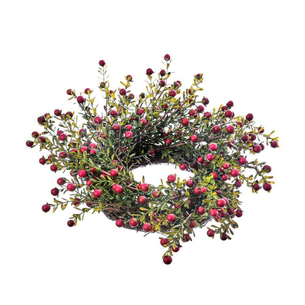 Regency International 15 in. Green Artificial Mini Wild Cranberry Leaf ...
